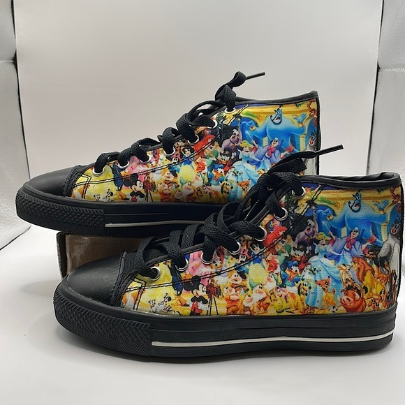 Shoes | Disney Character Hightop Sneakers Rare Shoes Bright Colors ...